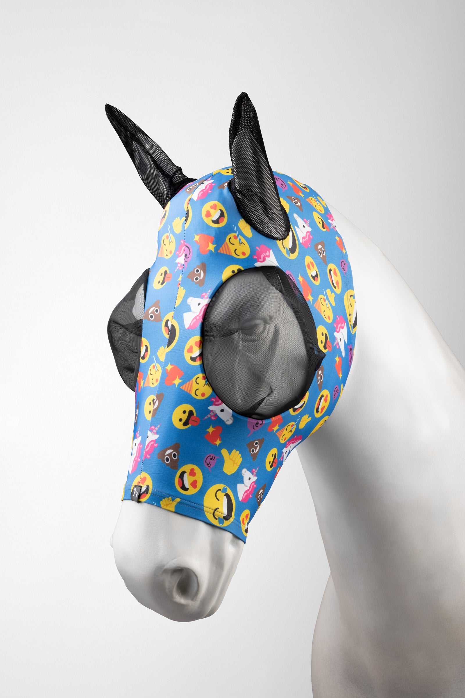 Horze Elastic Pull-On Fly Mask – Emoji Print – horze